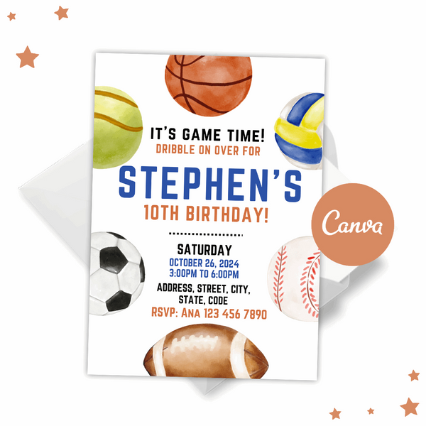All Star Invitation – Digital Prints for Birthday