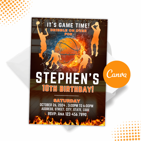 Basketball Invitation – Digital Prints for Birthday