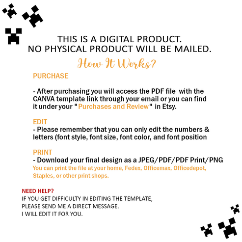 Minecraft Chip Bag – Digital Prints for Birthday