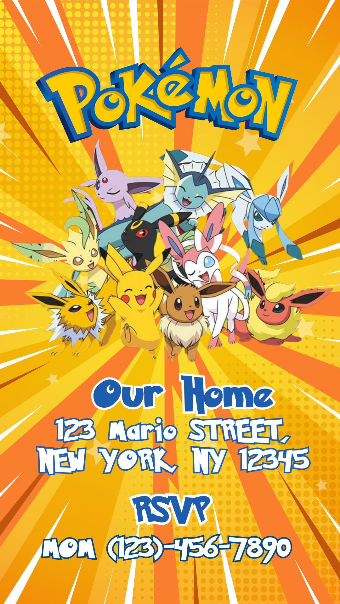 Pokemon - Birthday Video Invitation – Digital Prints for Birthday