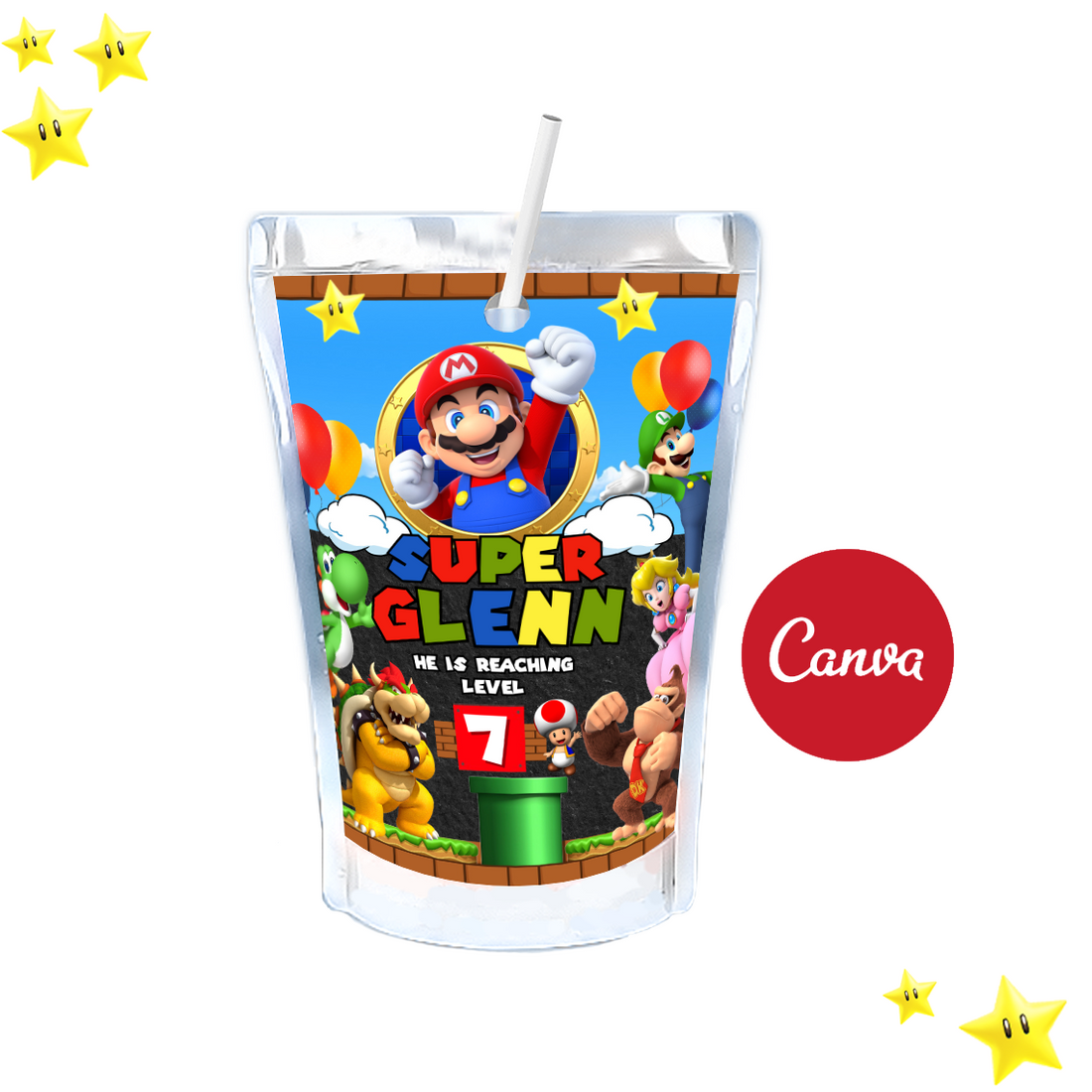 Super Mario Bros Caprisun – Digital Prints for Birthday