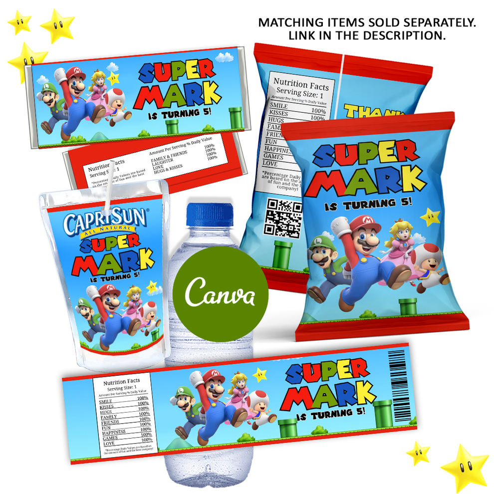 Super Mario Chip Bag – Digital Prints for Birthday
