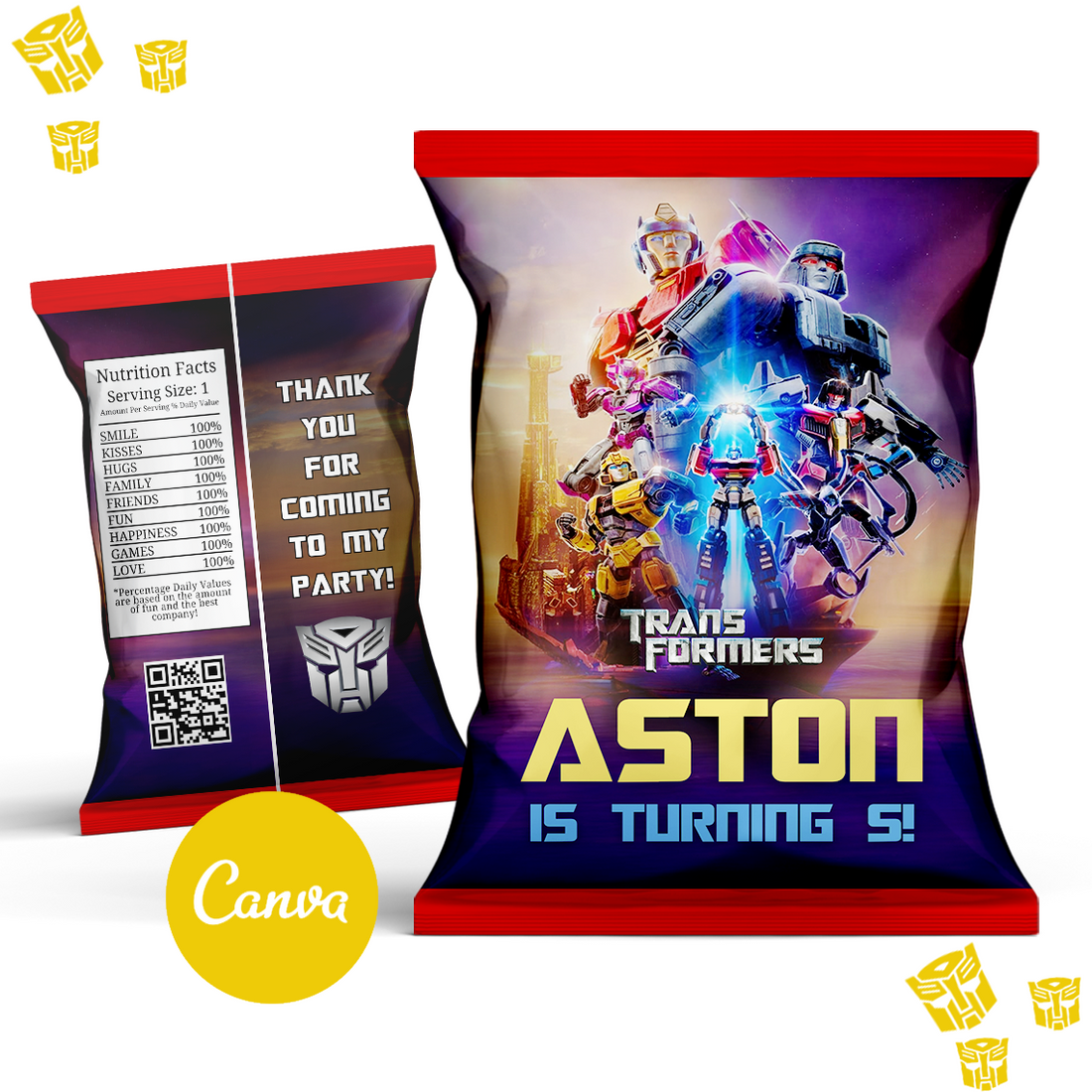 Transformers Chip Bag – Digital Prints for Birthday
